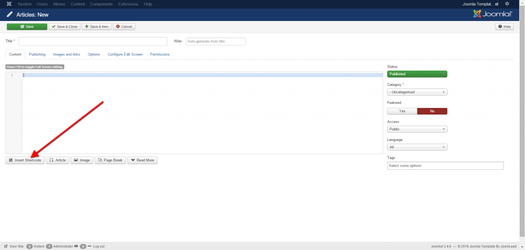Using shortcode ultimate with Joomla - JoomLead