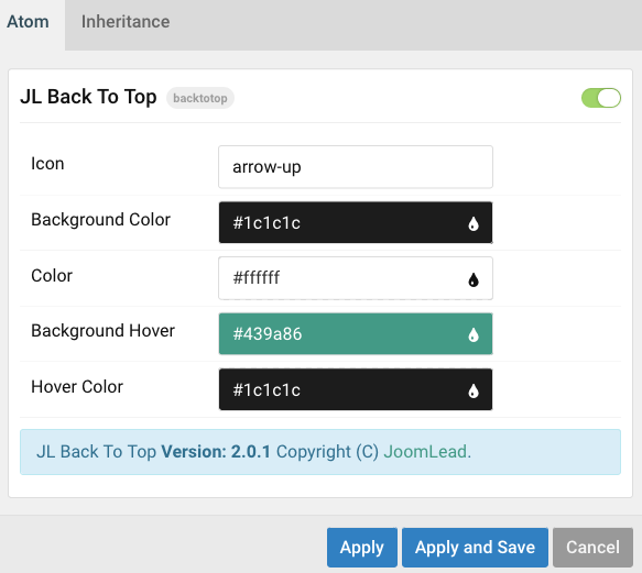 Back To Top Atom Documentation - JoomLead