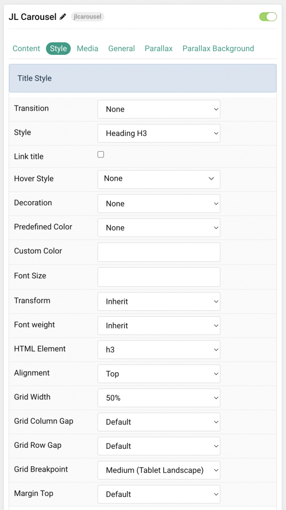 Carousel Particle Documentation - JoomLead