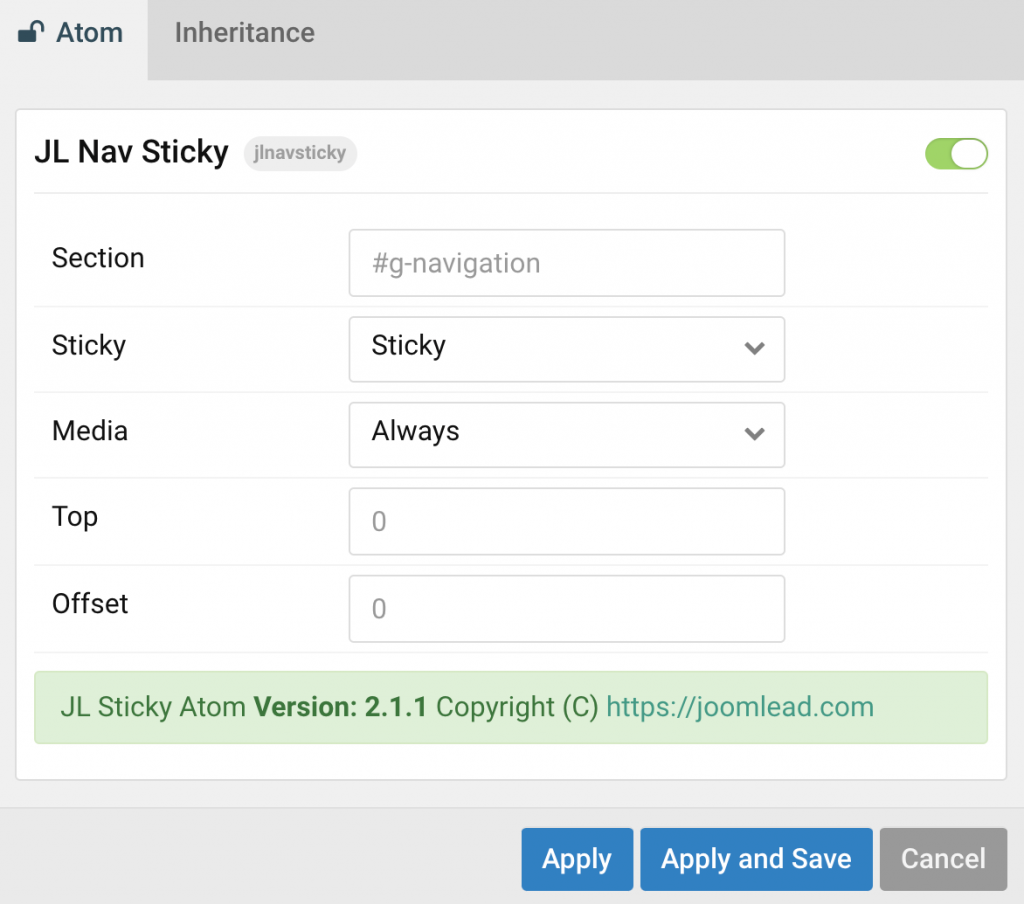 Sticky Atom Documentation - JoomLead