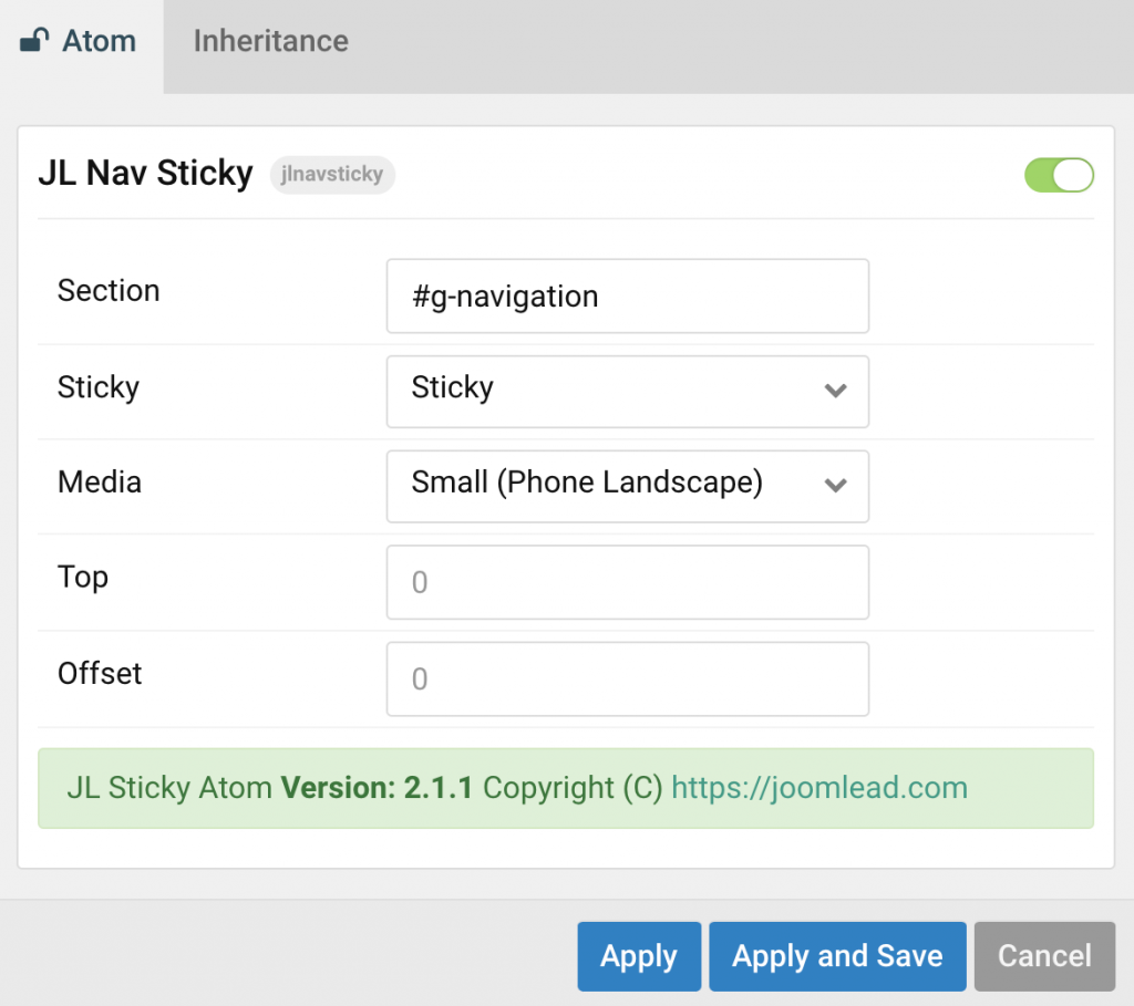 Sticky Atom Documentation - JoomLead
