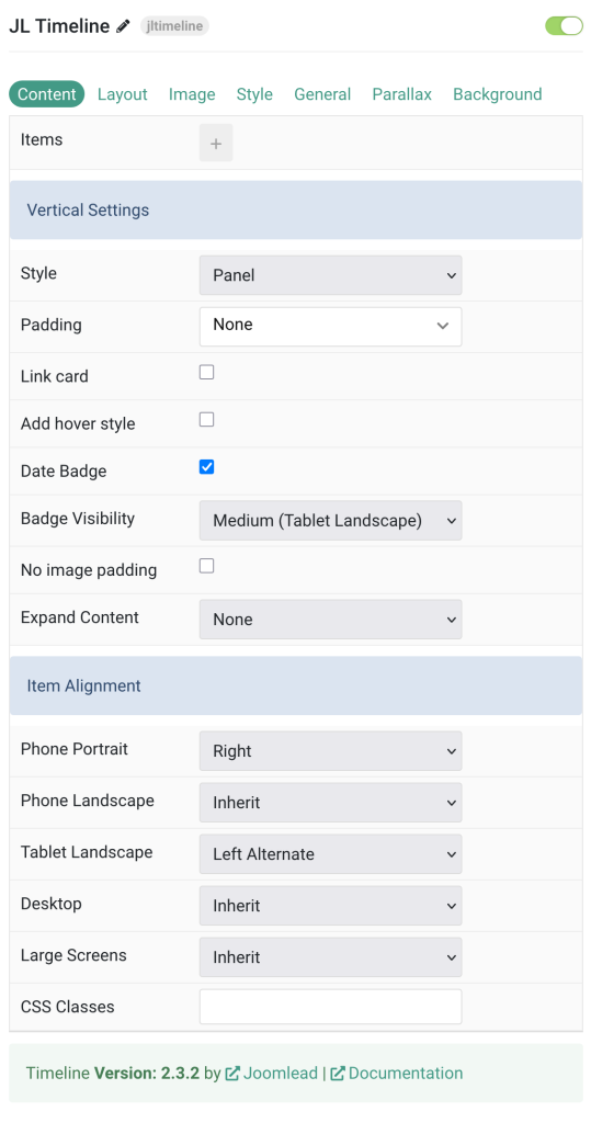 Timeline Particle Documentation - JoomLead
