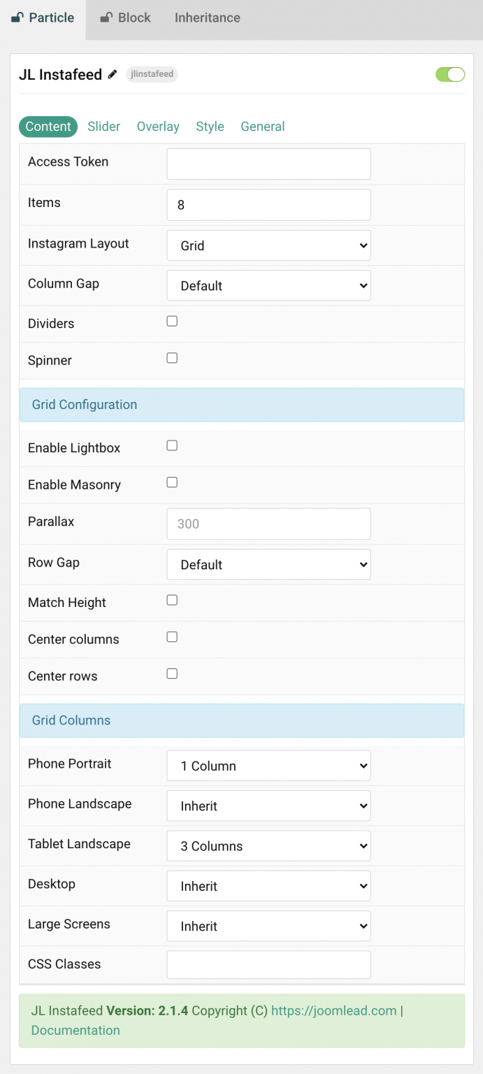 Instafeed Particle - JoomLead