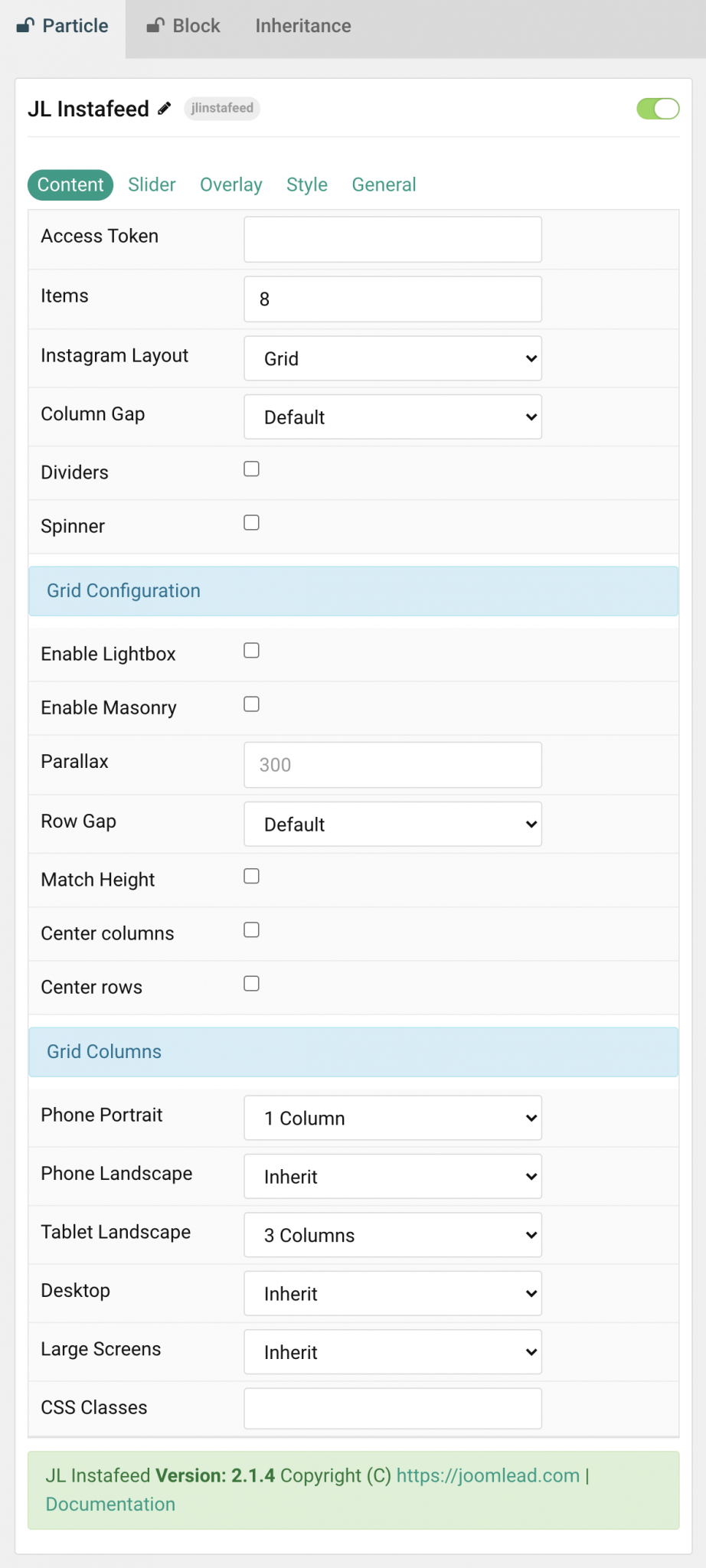Instafeed Particle - JoomLead