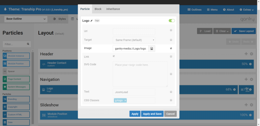 Tranship documentation - JoomLead