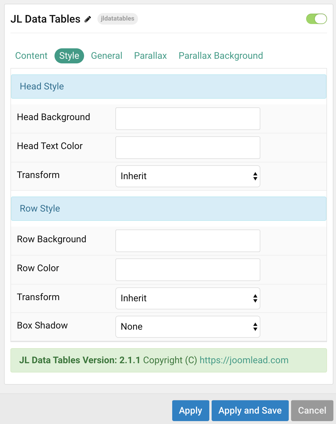 Data Tables Particle Documentation - JoomLead
