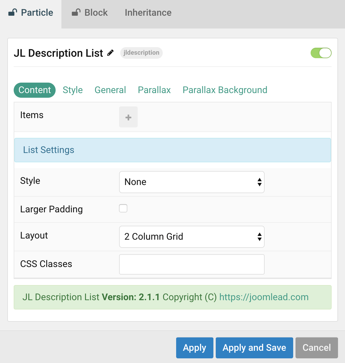 Description List Documentation - JoomLead