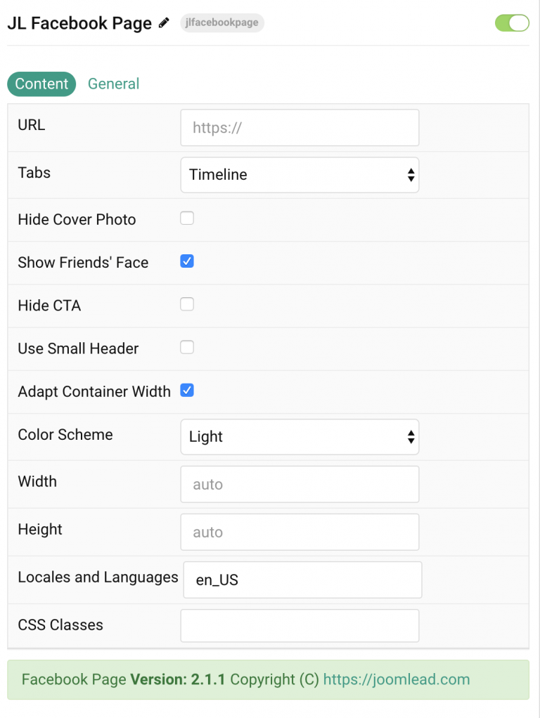 Facebook page documentation - JoomLead