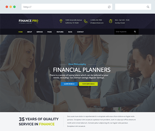 FinancePro Free Joomla Template - JoomLead