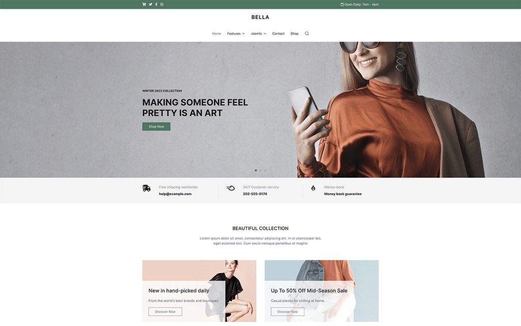 Bella - Responsive Joomla 6 Shopping Template